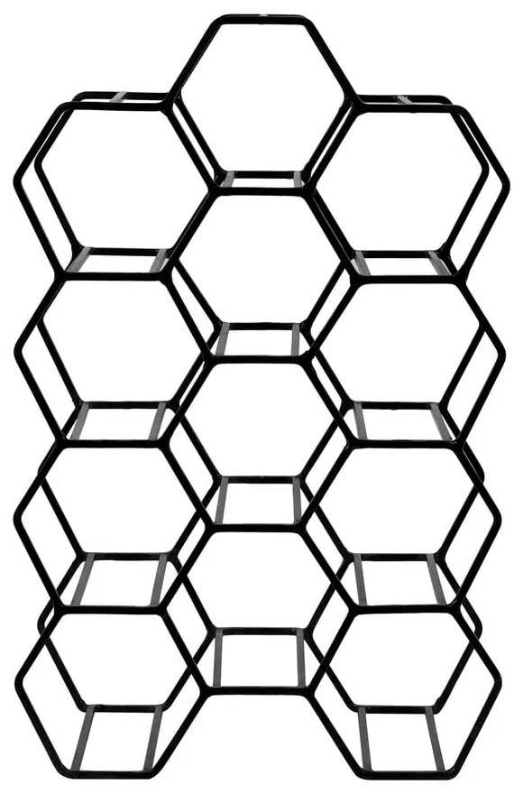 Černý kovový regál na víno na 12 lahví Salbris – Light & Living