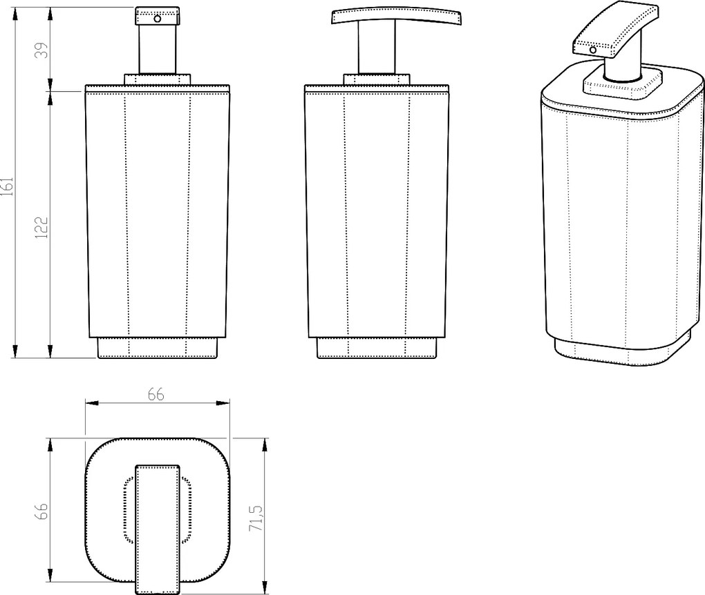 Gedy SEVENTY dávkovač mýdla na postavení, černá 638214