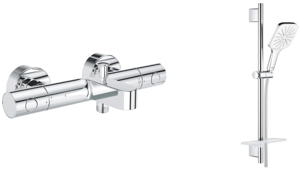 Set vanová baterie Grohe Grohtherm 800 Cosmopolitan 34766000, sprchová sada Grohe Vitalio SmartActive 26596000