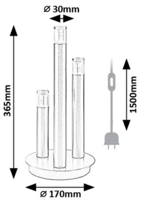 Rabalux 74366 - Stolní lampa RAMIRA 3xG9/5W/230V zlatá