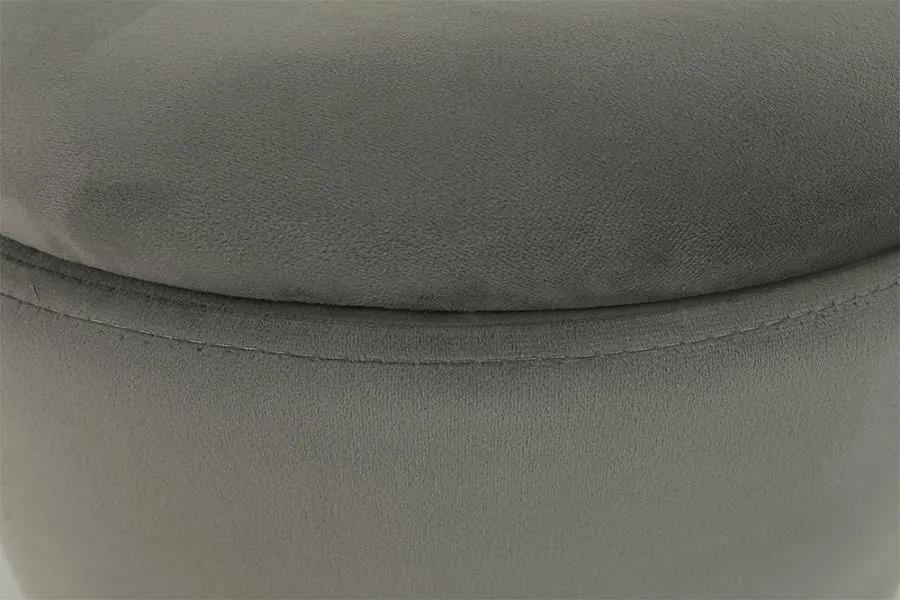 Tempo Kondela Čalouněný taburet DARON s úložným prostorem, šedá látka Velvet/chrom