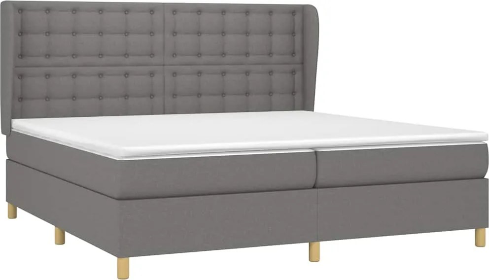 Box spring postel s matrací tmavě šedá 200x200 cm textil 3128870