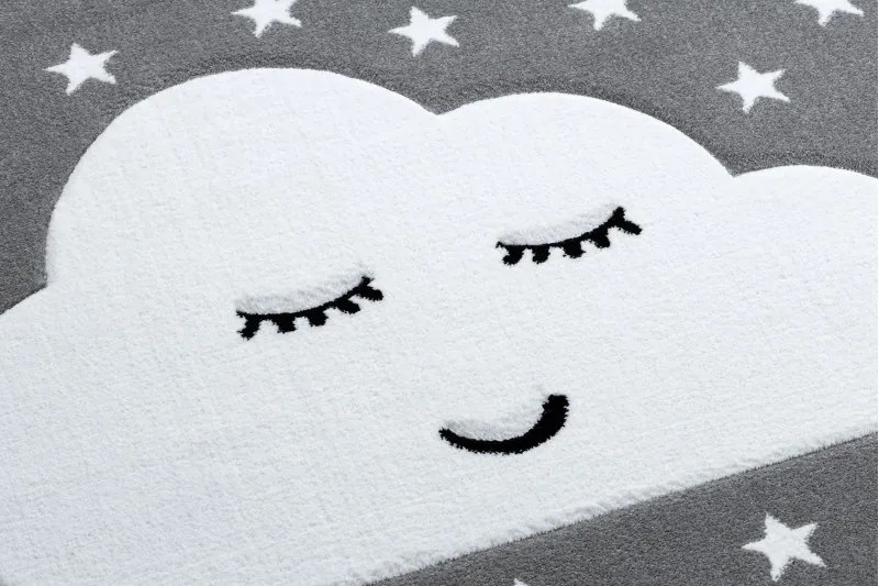 Dywany Łuszczów, Dětský kusový koberec Petit Cloud stars grey, 140x190, šedá, dětský pokoj