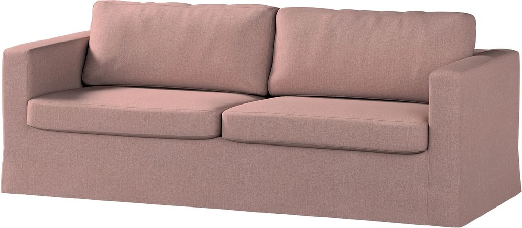 Potah na pohovku IKEA Karlstad 3-místná, nerozkládací, dlouhý barva růžová látka pletený vzor