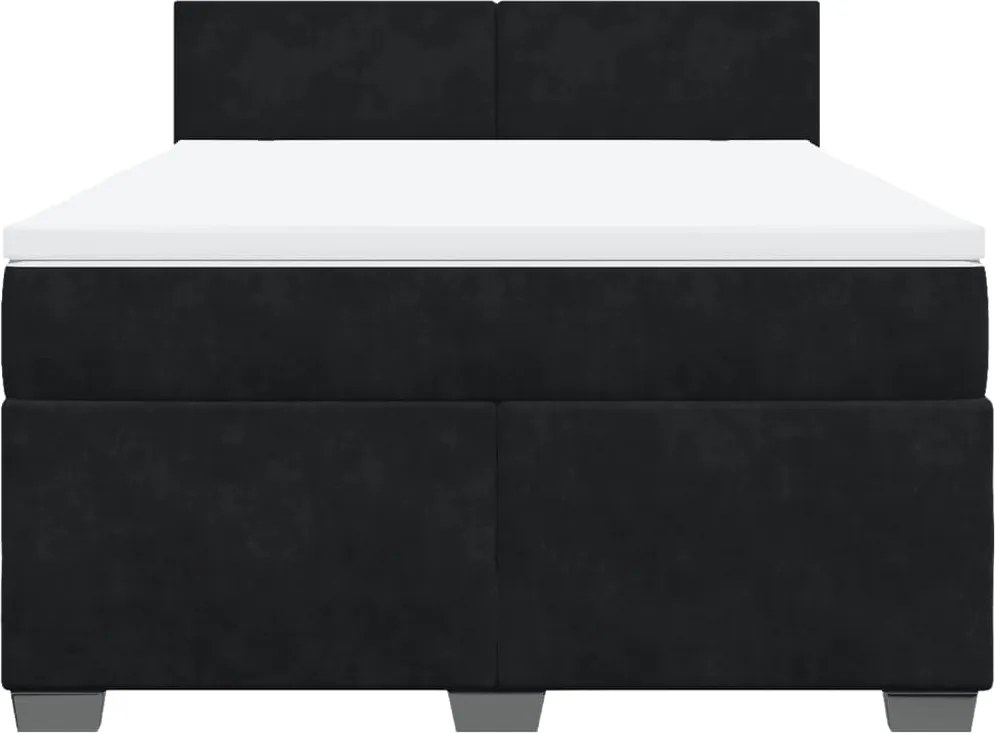 Box spring postel s matrací černá 140x200 cm samet 3288626