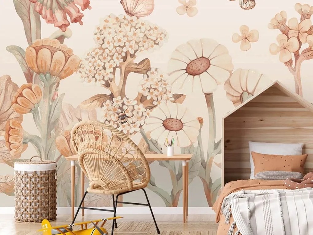 Nástěnný mural LUČNÍ KVÍTÍ do dětského pokoje