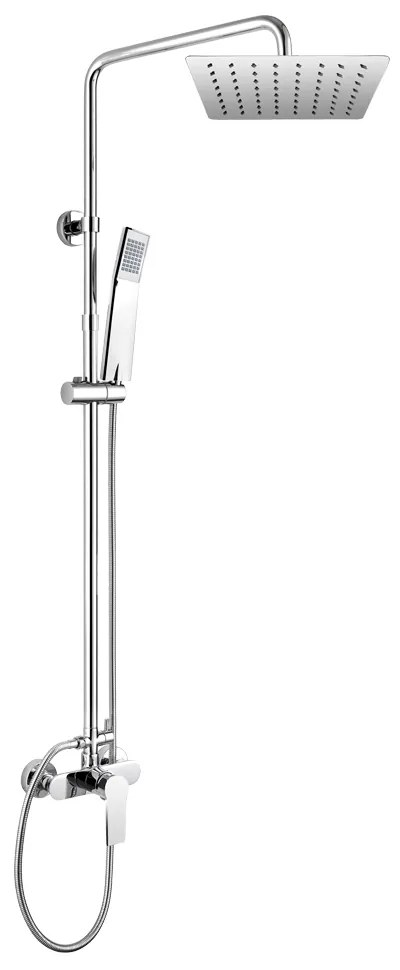 Mereo Mereo, Nástěnná sprchová baterie Dita 150mm se sprch.soupravou,ruční a talíř.sprchou slim 200x200mm, CBE60104SDD