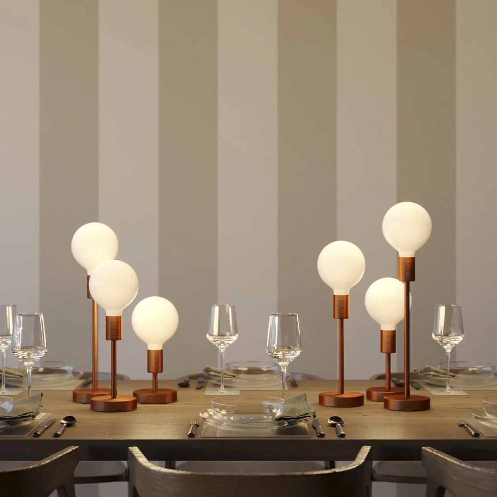 creative cables Kovová stolní lampa Alzaluce Velikost: 10 cm, Barva: Matná bílá