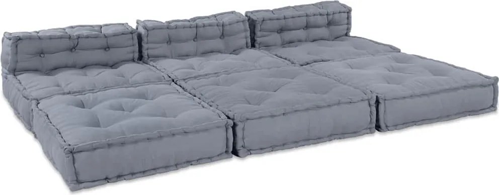 Modulová pohovka Textil Šedá 210 x 140 x 56 cm 3315094