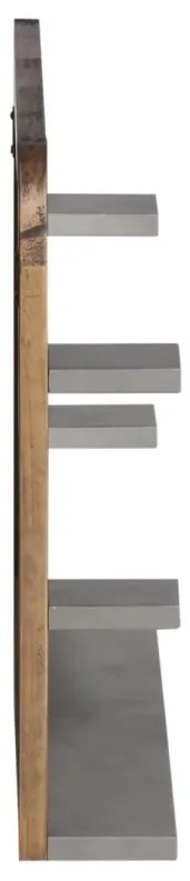 furniture-nabytek.cz - Masivní koupelnové zrcadlo Dingora z recyklované borovice, lakované, přírodní/šedá – 67×55 cm