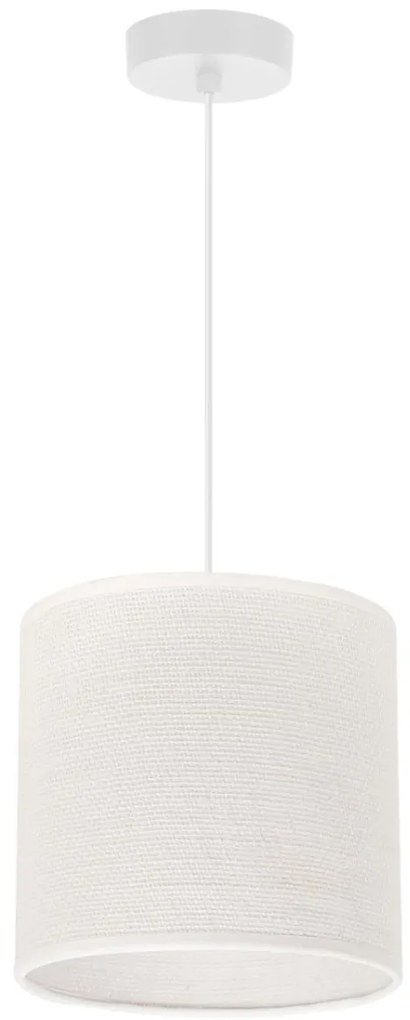 Závěsné svítidlo Juta, 1x bílé jutové stínítko, (fi 15cm), w