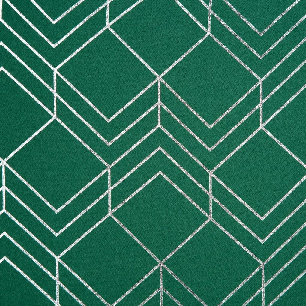 Dekorační vzorovaný závěs s kroužky "BLACKOUT" zatemňující PABLO 140x250 cm zelená/stříbrná, (cena za 1 kus) MyBestHome