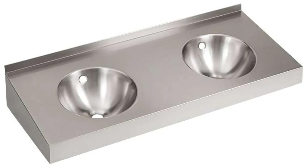 Sanela - Dvojumyvadlo 1200x500 mm, bez otvoru pro baterii, matná nerez SLUN 19