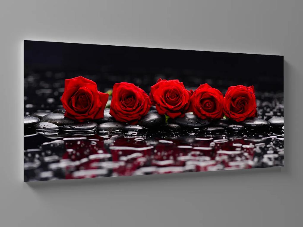 Liox Obraz růže a kameny Rozměr: 80 x 35 cm
