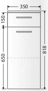 Intedoor nízká doplňková skříň,1 zásuvka,1 dveře, UNI SN 82/35 1Z 1D L/P Varianta: 51 Dub Arizona hnědý