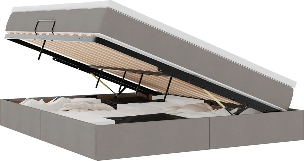 Postel s úložným prostorem a matrací Taupe 160 x 200 cm 3370239
