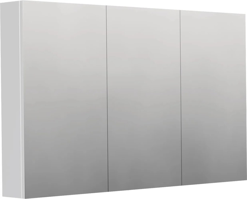 INTEDOOR Zrcadlová skříň BEE, 3 dveře, el.zásuvka, IP44, š. 120cm, bílá mat