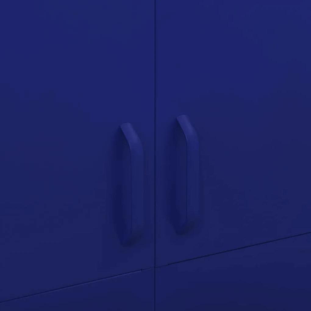 Šatní skříň námořnická modř 90 x 50 x 180 cm ocel - Default Title