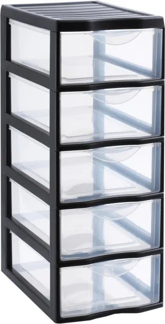 SUNDIS Úložný box s 5 vyššími zásuvkami, antracit, OFFICEMIX A4