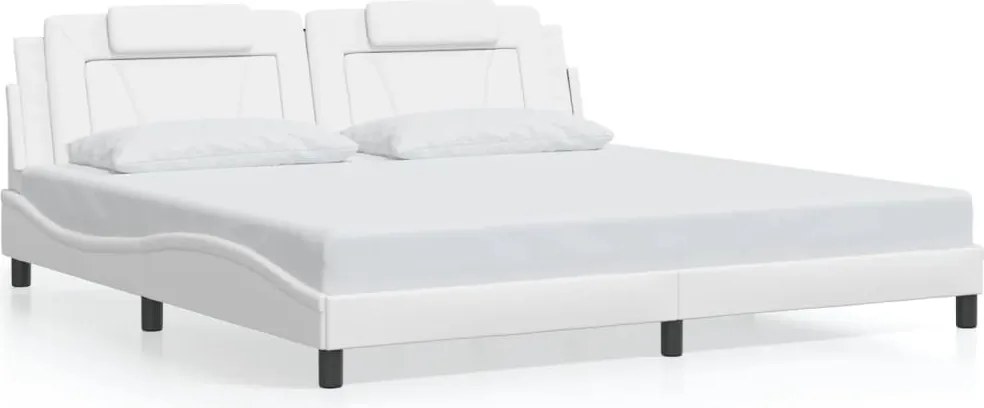 Rám postele Viana s LED bez matrace bílý 200 x 200 cm 3214044