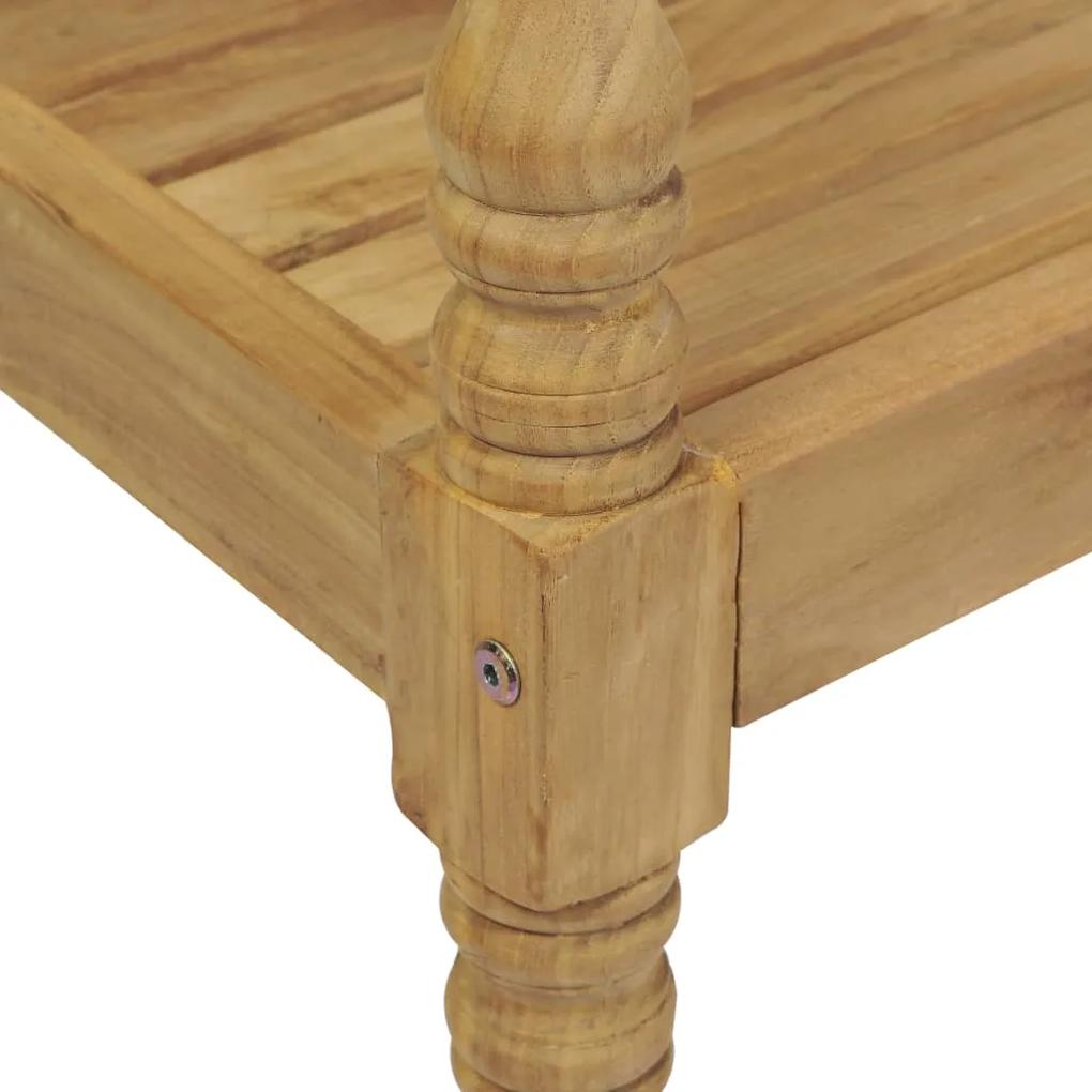 Židle Batavia 2 ks krémově bílé podušky masivní teakové dřevo,  3062144