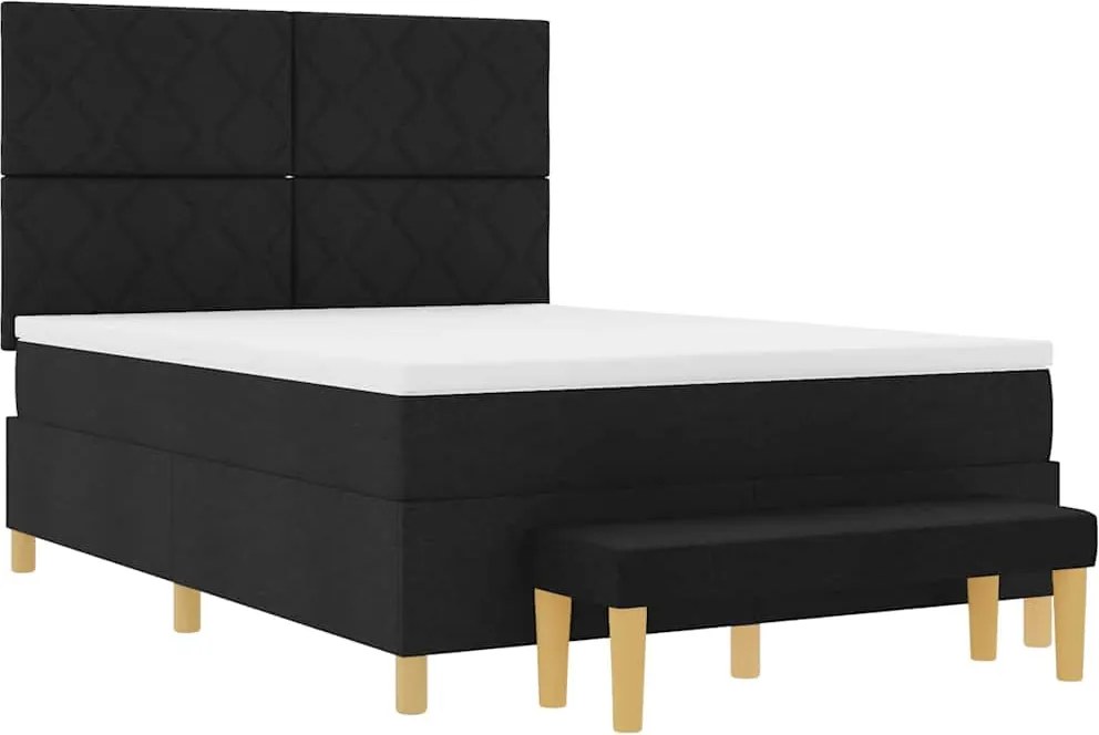 Postel s boxspringem s polštářem Černá 200 x 160 cm textil 3344389