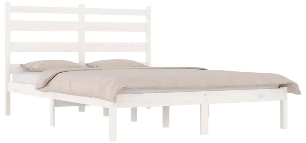Rám postele bílý masivní borovice 200 x 200 cm,  3103669