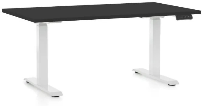 Výškově nastavitelný stůl OfficeTech D, 140 x 80 cm - bílá podnož Barva: Bílá