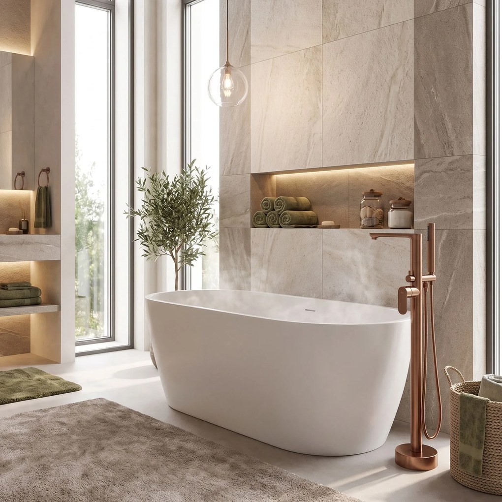 Rea, Volně stojící baterie Rea Logan Brush Copper, REA-B2220