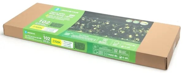 Aigostar - LED Solární řetěz 102xLED/2x0,7m IP65 teplá bílá ivy