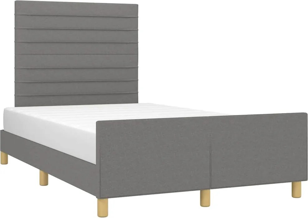 Rám postele bez matrace tmavě šedá 120 x 200 cm textil 3125123