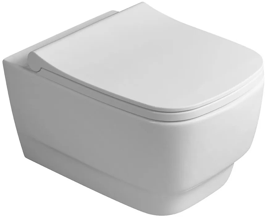 Sapho, BELLO závěsná WC mísa, Rimless, 35,5x53 cm, bílá