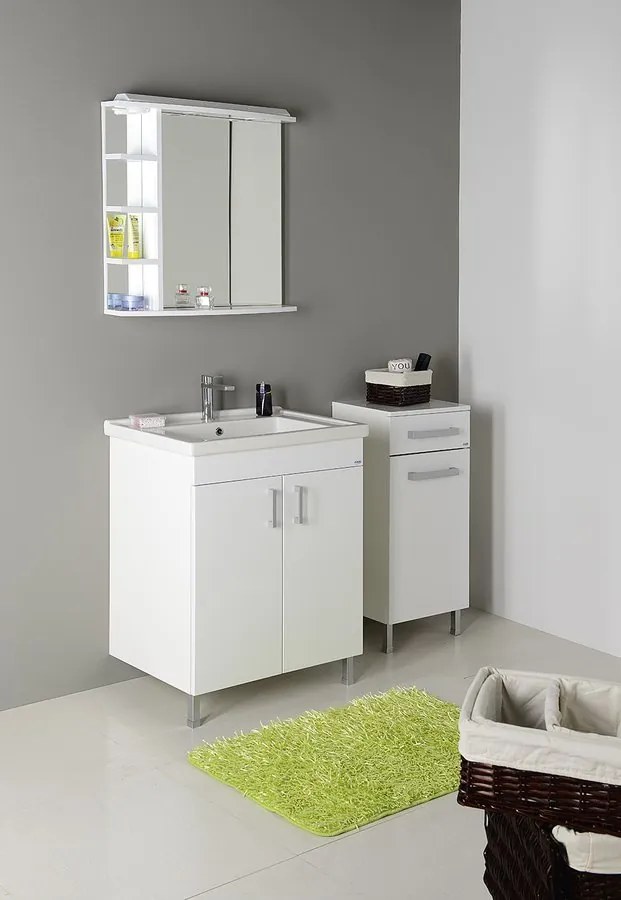 Aqualine, VEGA skříňka spodní s košem 40x78x31cm, bílá, VG078
