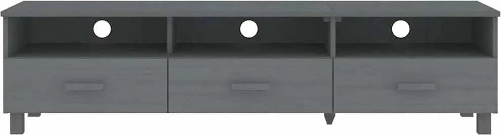 TV stolek HAMAR tmavě šedý 158 x 40 x 40 cm masivní borovice 340474