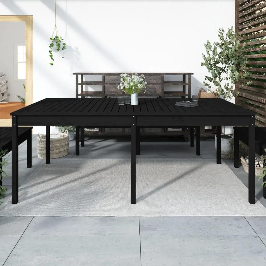 Zahradní stůl černý 203,5 x 100 x 76 cm masivní borové dřevo,  823987