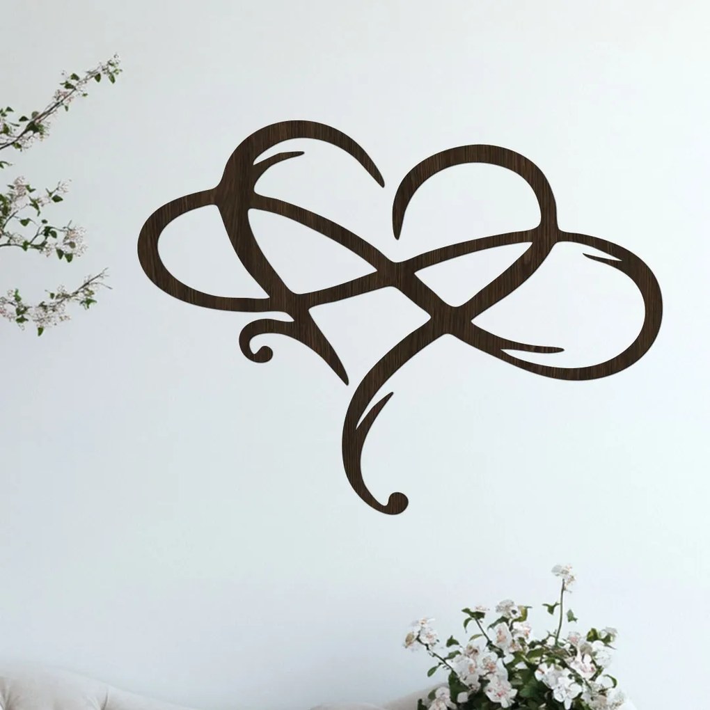 dřevo života Dřevěné srdce INFINITY Zvolte barvu dekoru: Wenge, Rozměry (cm): 60x45