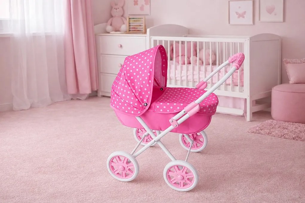 Dětský kočárek pro panenky New Baby Anička růžový
