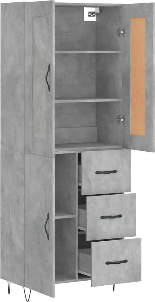 Skříň highboard betonově šedá 69,5x34x180 cm kompozitní dřevo 3199845