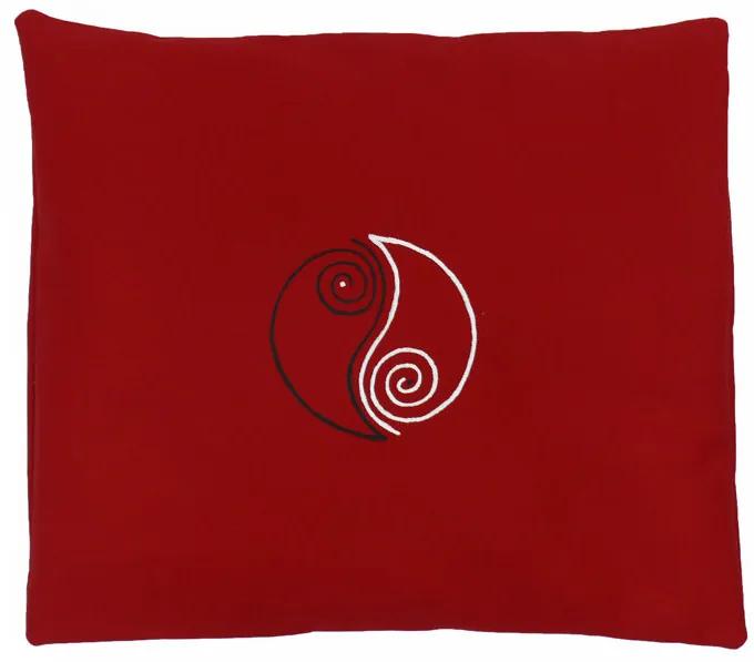 S radostí - vlastní výroba Pohankový polštář Jin Jang - červený Velikost: 60 x 80 cm