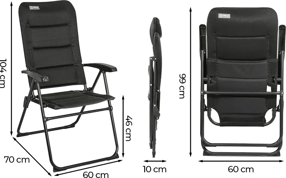 Skládací kempingové křeslo Luna, 3D síťovina