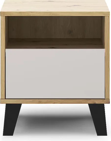 Noční stolek Borg 1s dub artisan / kašmír