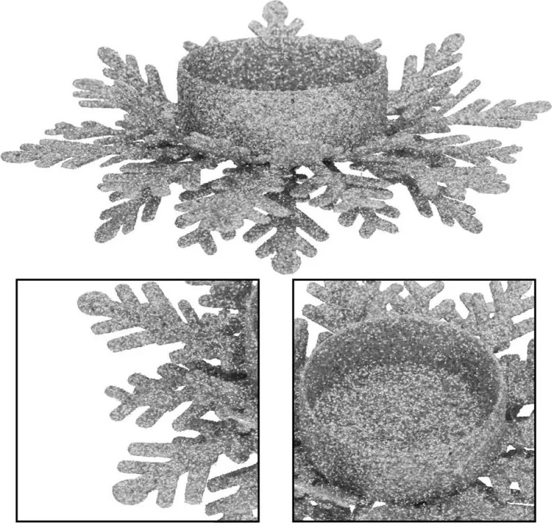 Vánoční svícen s větvičkami tmavě stříbrný, vánoční dekorace