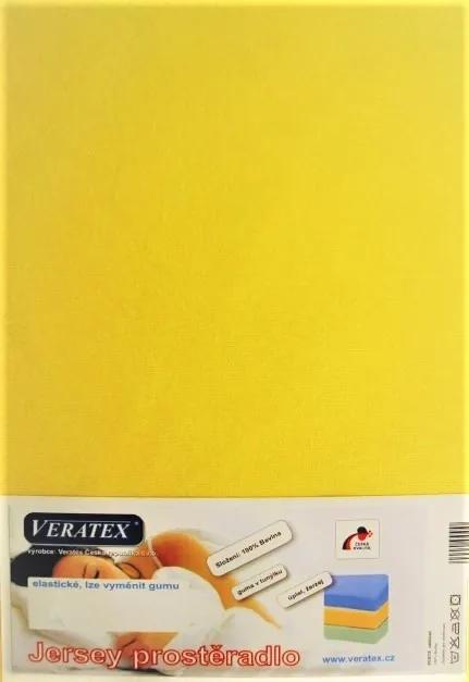 Veratex Jersey prostěradlo 90x220/15 cm (č. 6-stř.žlutá)  Jersey