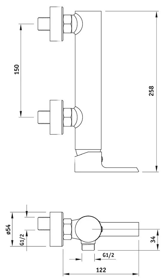 Deante Sprchová nástěnná baterie Safron - BDR 040M