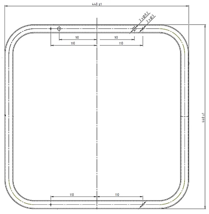 Aqualine WHITE LINE zrcadlo v rámu 44x44cm, bílá 8000