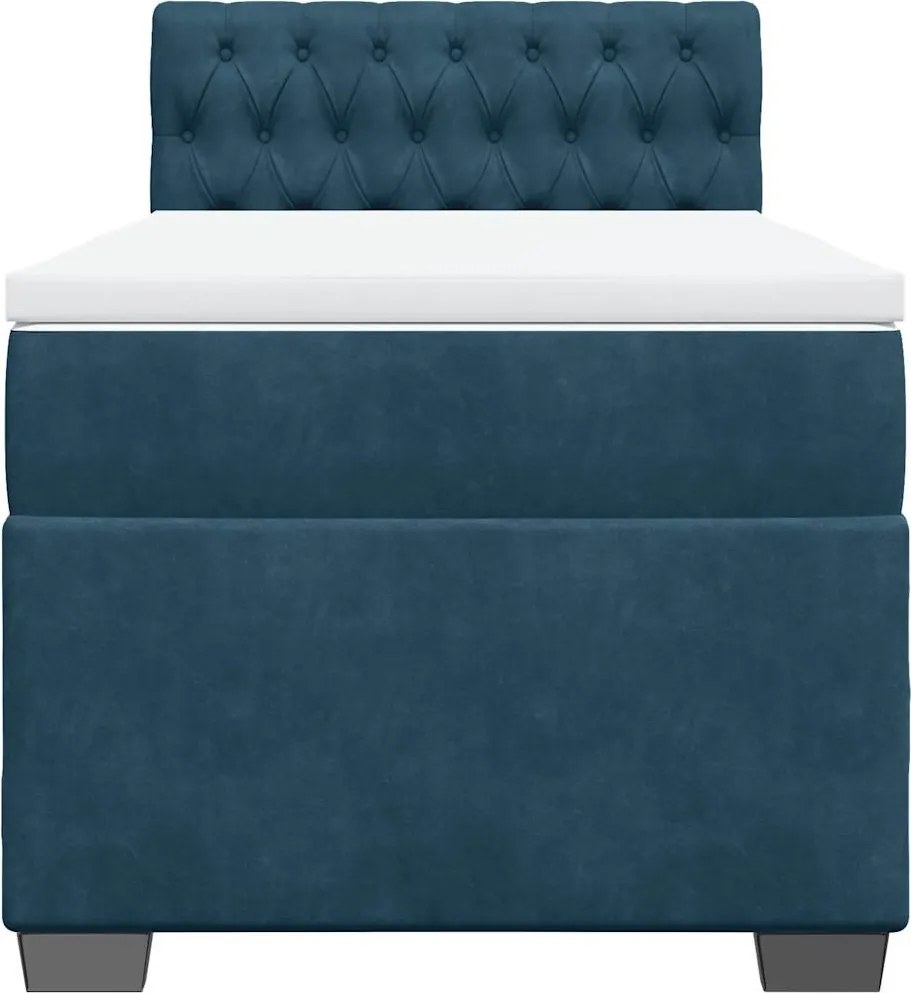 Box spring postel s matrací tmavě modrá 80 x 200 cm samet 3286172