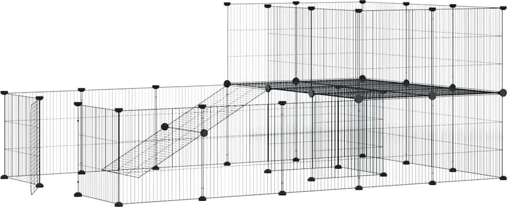 36panelová ohrádka pro zvířata s dvířky černá 175 x 105 x 70 cm ocel 3114062