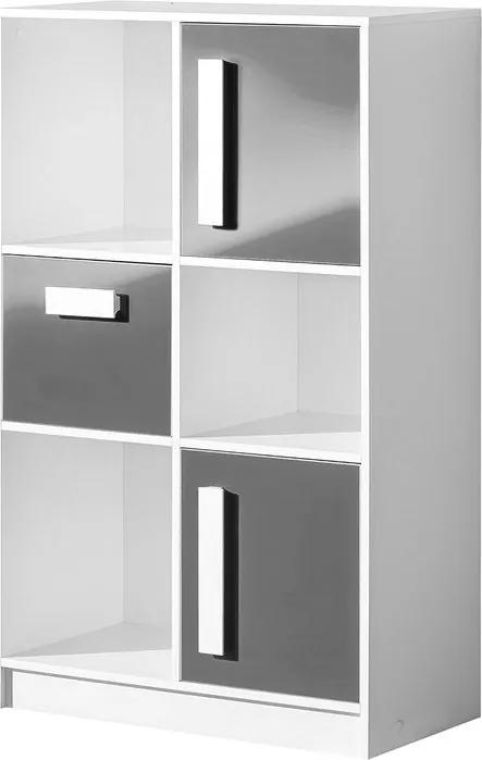 Casarredo - Komfort nábytek Dětská skříňka GULLIWER 7 bílá/šedá lesk