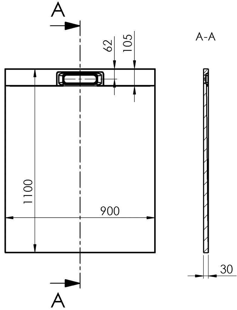 Polysan KAZUKO sprchová vanička z litého mramoru, obdélník, 110x90cm, bílá, 40338