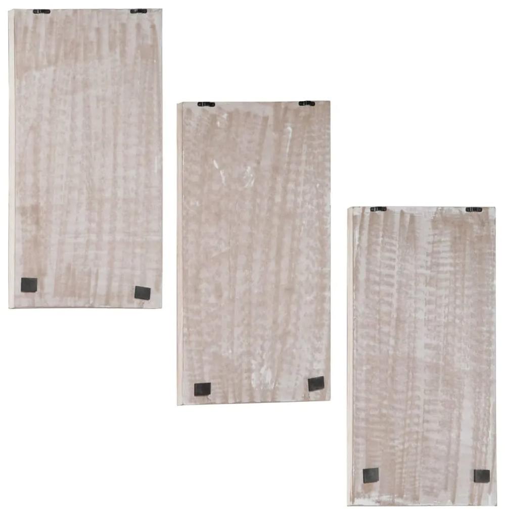 Ručně vyřezávané nástěnné panely 3 ks MDF 40 x 60 x 1,5 cm,  321660